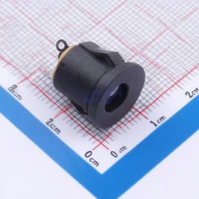 China Power connector CAX DC-022A-PA750-2.0-AG featuring black PBT base and silver plated plug pins for 30 volt 3 amp for sale