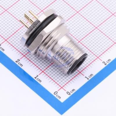 China Pin Contact Rear Mount Socket Connector CAZN M12-P5A-GPFM16 for European Standard PCB Boards for sale