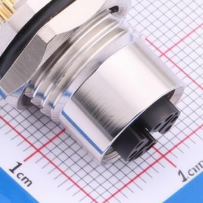 China CAZN M12 S8X GPFM16 JD industrial M12 X coded female connector 8 pin black core with threaded M16 1 5 locking nut for sale
