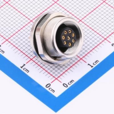China panel mount socket connector CAZN M9-S8-GPF M12 European standard PCB type with IP65 IP67 protection for sale