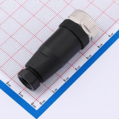 China Robust Industrial Socket Connector Plastic Assembly Straight Plug Screw Connection CAZN M12-S4A-PLAP7 for sale