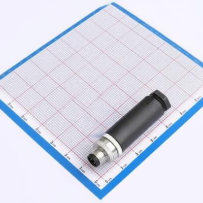 China solder wire assembly M8 connector CAZN M8-P4D-PWA05 with black plastic weld wire and male pin design for sale