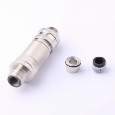China Metal Assembly Straight Plug Connector CAZN M12-P8A-GLAP7 Male Pin Screw Termination with Shielding for sale