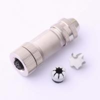 China Metal Assembly Straight Plug with Female Pin Configuration and Screw Termination CAZN M12-S8A-GLAP7 for sale