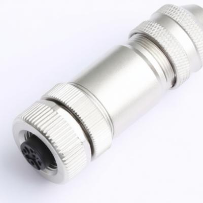 China Industrial Metal Assembly Plug CAZN M12-S5A-GWAP7-BS with PG7 Cable Outlet and Reinforced Nylon Insulator for sale