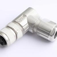 China M12 Female Connector CAZN M12-S4A-GWDP9 Gold Plated Solder Wire Straight Pins Copper Alloy Housing for sale