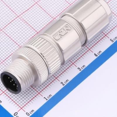 China Industrial Grade Metal Assembled Connectors CAZN M12-P12A-GWAP9 with Threaded and Screw Type Designs for sale