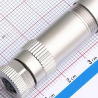 China M8 Straight Hole Metal Assembly Plug CAZN M8-S4D-GWAP7 with Copper Tail Lock Nut and PG7 Cable Entry for sale
