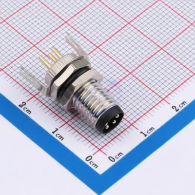 China M8 Series Connector CAZN M8-P4A-GPF M8-JD Rear Panel Mount Socket for Industrial PCB Applications for sale