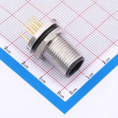 China Panel Mount Socket Connector CAZN M12-P8A-GPF M12-JD European Standard M12 Series Pin Type PCB Board for sale