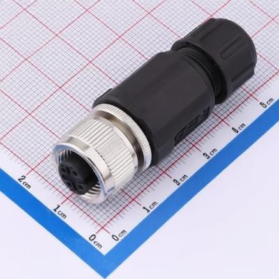 China Solder Wire Connection M12 Straight Socket Plastic Assembly Plug CAZN M12-S4A-PWAP7 Industrial Grade for sale