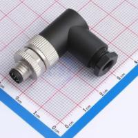 China CAZN M8 P8A PWD05 5 pin right angle connector with solder wire connection and durable rubber sealing for sale
