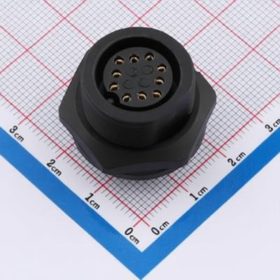 China Rear Panel Mount Plastic Waterproof Connector CAZN E13T-S10-PWF with Threaded Socket and Solder Wire Connection for sale