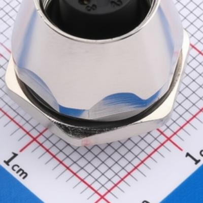 China Industrial threaded connection M12 metal socket panel mount solder wire connection with PG9 locking nut CAZN M12-S4A-GWBP9-ZD for sale