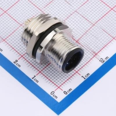 China Durable M12 panel mount male pin metal socket with solder cup connection and PG9 threaded lock CAZN M12-P12A-GWBP9 for sale