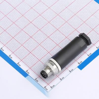 China Solder Type M8 Threaded Plastic Assembly Connector CAZN M8-P5B-PWA05 Featuring Brass Shell and Male Pin for sale