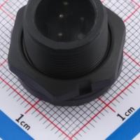 China Plastic waterproof connector CAZN E10T-P5-PWF rear panel mount socket with threaded coupling and soldering pins for sale