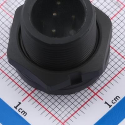 China Plastic waterproof connector CAZN E10T-P5-PWF rear panel mount socket with threaded coupling and soldering pins for sale