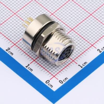 China Industrial Socket Connector CAZN M8-S8A-GPF M12 Straight Rear Panel Mount with Multiple Pin Options for sale