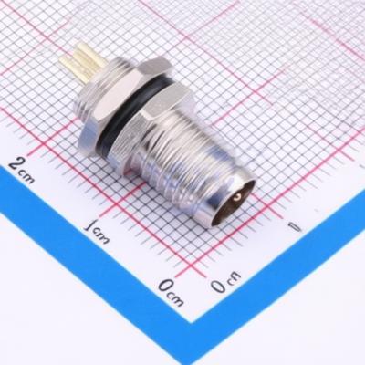 China European Standard Front Mount Socket CAZN M8-P3A-GPB M8-GK M8x05 Threaded Connector for PCB Boards for sale