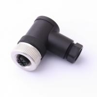 China Female socket right angle plug plastic assembled connector with screw terminal CAZN M12-S4A-PLDP7 industrial for sale