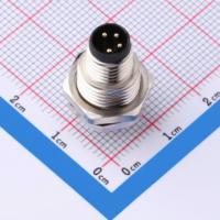 China CE RoHS Certified CAZN M8-P4A-GPFM11 4 Pin Rear Panel Mount Socket Connector for PCB Board Applications for sale