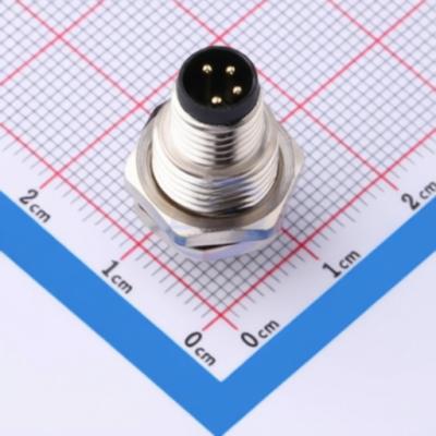 China CE RoHS Certified CAZN M8-P4A-GPFM11 4 Pin Rear Panel Mount Socket Connector for PCB Board Applications for sale