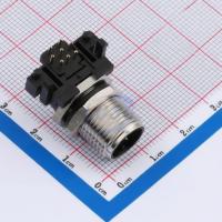 China Durable PCB Mount Right Angle Female Connector CAZN M12-P8A-GPL M12 with High Insulation Resistance for sale
