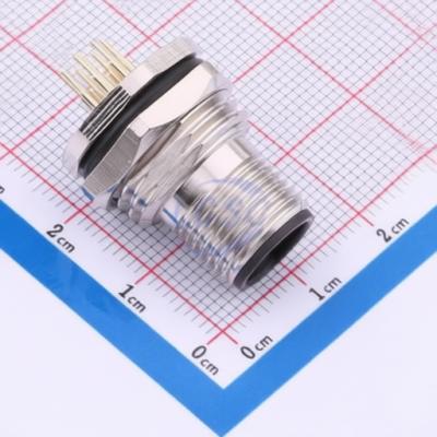 China Pin Type Rear Panel Mount Socket Connector CAZN M12-P8A-GPFM16 PCB Mount Industrial Connector for sale