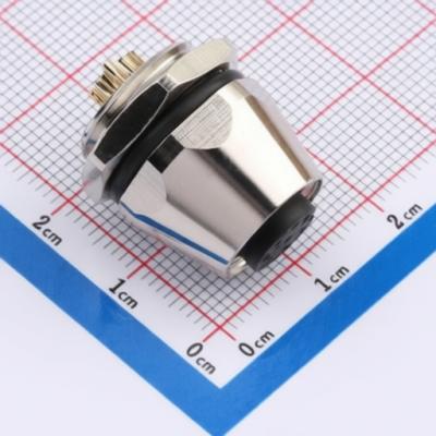 China M12 panel mount metal socket with PG9 thread solder wire connection CAZN M12-S8A-GWBP9-ZD bullet head housing for sale