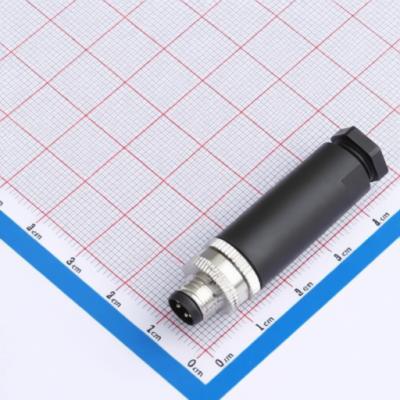 China Durable male connector with solder wire assembly plastic welded design and threaded connection CAZN M8-P4A-PWA05 for sale