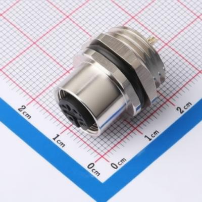 China Industrial Panel Mount Socket CAZN M12-S5A-GWBM16 Female Connector 5 Pin Solder Connection IP65 IP67 for sale