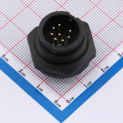China plastic waterproof connector CAZN E13B-P8-PWF board-mounted socket with solder termination and snap-in locking for sale