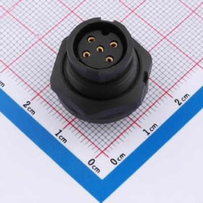 China Plastic Waterproof Connector CAZN E10B-S5-PPF Rear Mount Socket with Snap Fit Locking and PCB Wiring for sale