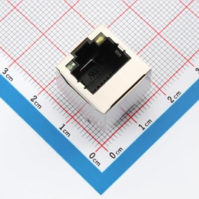 China Connector with 750 cycles durability CAX RJ5224-8P8C-C-GY-L supports 125 VAC RMS and 1.5 AMP current for sale