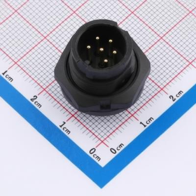 China CAZN E10B P6 PPF plastic waterproof connector rear mount socket pin type snap fit for pcb connections for sale