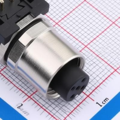 China Female Pin Type Rear Mount Socket Connector CAZN M12-S5A-GPLM12 Industrial PCB Board Mount Connector for sale