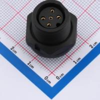 China Durable pcb board style plastic waterproof connector with threaded coupling and female pin CAZN E10T-S5-PPF rear mount socket for sale