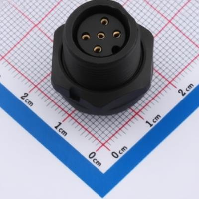 China Durable pcb board style plastic waterproof connector with threaded coupling and female pin CAZN E10T-S5-PPF rear mount socket for sale