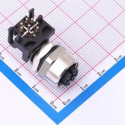 China Panel Mount Socket Connector CAZN M12-S8X-GPLM12-BJD 8 Pin X Coded Female Receptacle PCB Board Type for sale