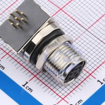 China PCB Mount Connector CAZN M8-S8A-GPL M10-JD Euro Standard Right Angle Socket with Grounding Feature for sale