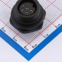 China Panel Mount Plastic Waterproof Connector CAZN E10T-S6-PWB with Threaded Lock and Solder Type Wiring for sale