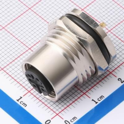 China 5 pin solder panel mount socket rear mount connector CAZN M12-S5A-GWFM16 for industrial and European standard for sale