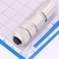 China M12 straight metal assembly plug with gold plated solder wire female pin and PG9 cable entry CAZN M12-S8A-GWAP9 for sale