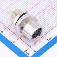 China European standard front panel mount socket connector CAZN M8-S4A-GPB M8 with threaded M8 connection for sale