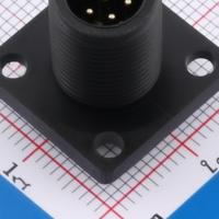 China square flange mount socket connector CAZN E7T-P6-PWH with epoxy resin sealing and snap lock option for sale
