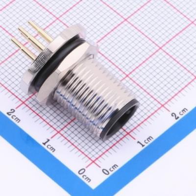 China Pin type contact rear mount socket connector CAZN M12-P4A-GPFM12 designed for PCB board European standard for sale