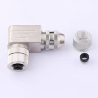 China Right angle metal assembly plug with female socket screw connection shielded CE RoHS certified CAZN M12-S5A-GLDP7 connector for sale