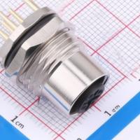 China Panel Mount Metal Connector CAZN M12-S4A-GPF M16-JD with Bright Nickel Surface and Shielded Contacts for sale