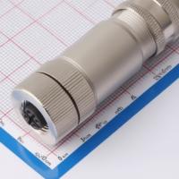 China Shielded Metal Assembly Straight Plug Connector CAZN M12-S4D-GLAP7 with Female Socket and Screw Connection for sale